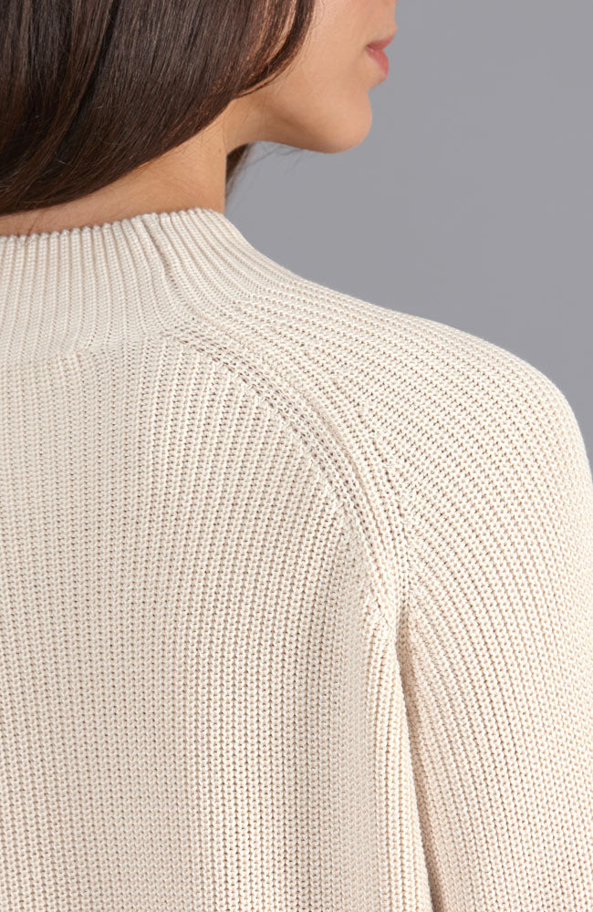 Women's High Neck Pure Cotton Ribbed Jumper – Paul James Knitwear