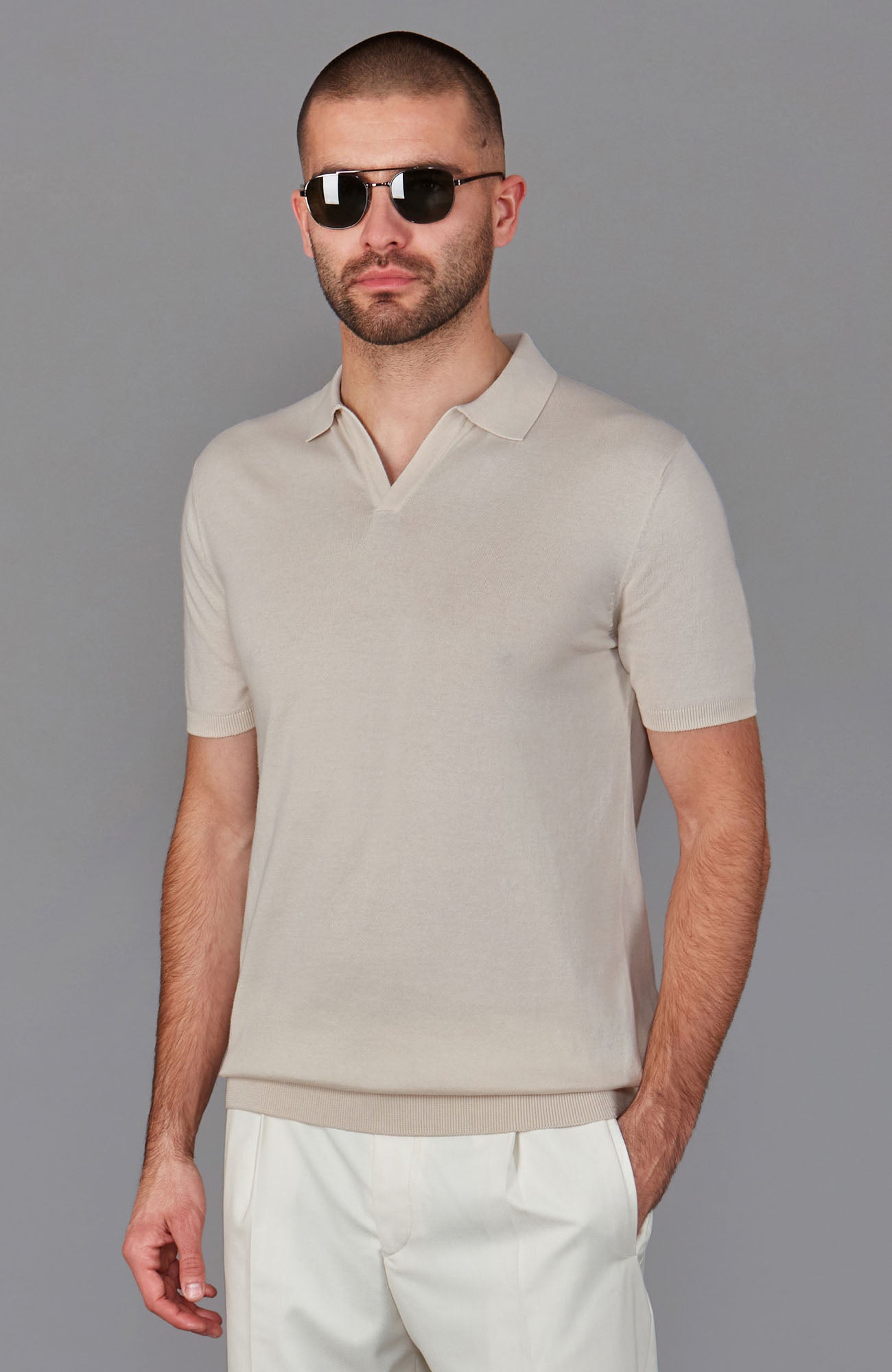 Mens Ultra Fine Cotton Buttonless Polo Shirt – Paul James Knitwear